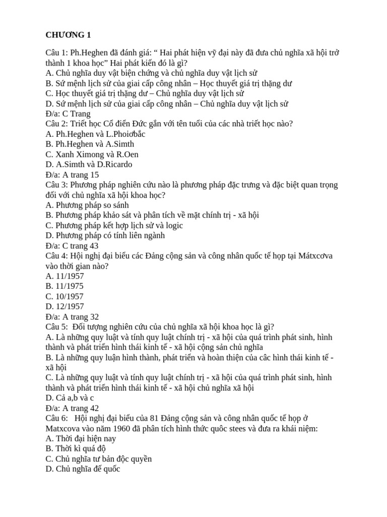 Chương 1-4 CNXHKH | PDF