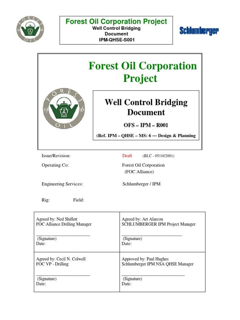 Forest Oil Project Well Control Bridging Document2 | Download Free PDF ...