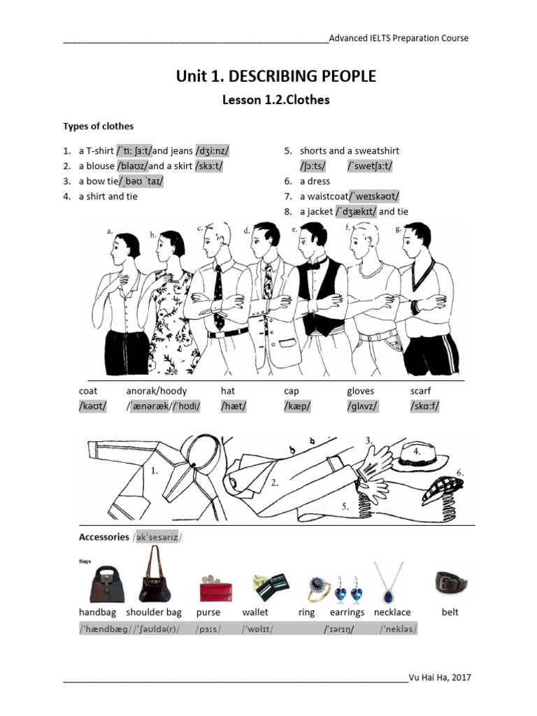 IELTS Clothing Vocabulary Guide | PDF | Style | Human Appearance