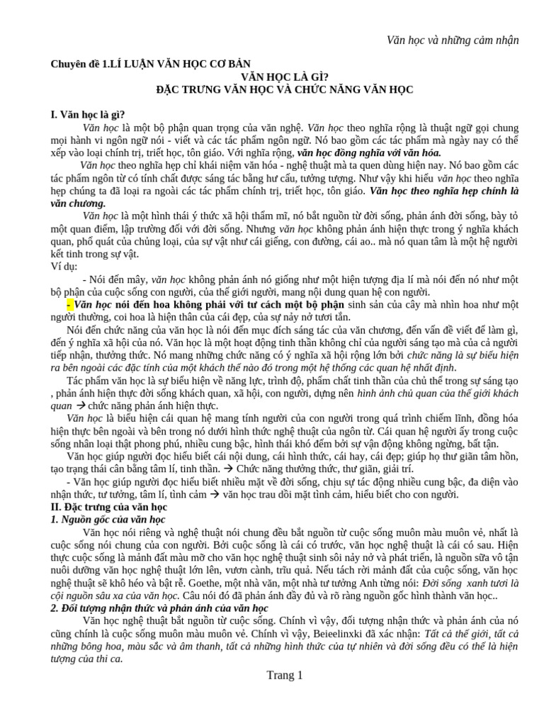 Chuyen de Li Luan Van Hoc | PDF