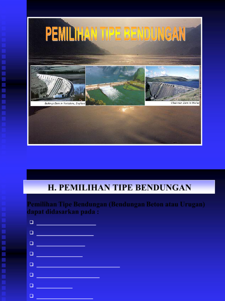1b. PEMILIHAN TIPE BENDUNGAN PD BTA | PDF