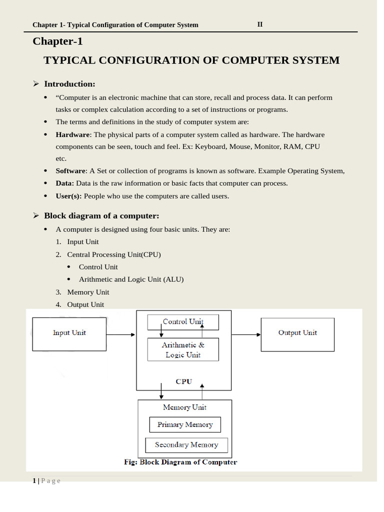 Chapter-1-Typical Configuration of Computer System | PDF | Random ...