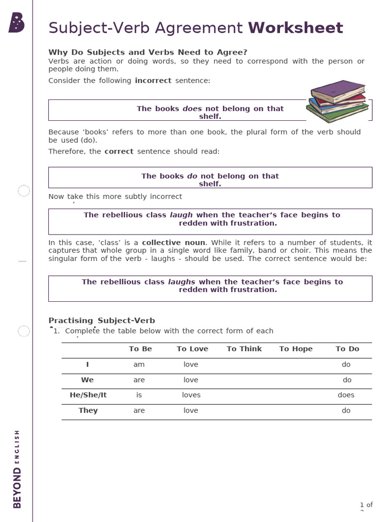 Subject-Verb Agreement Guide | PDF | Verb | Grammatical Number