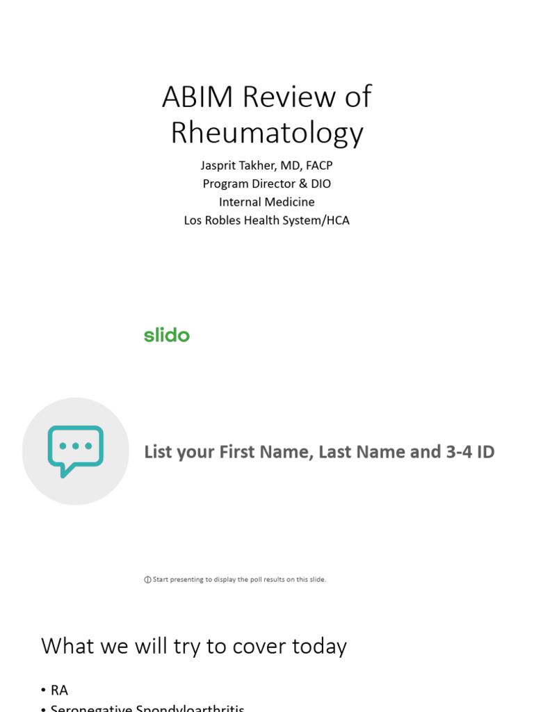 ABIM Review of Rheumatology | PDF | Back Pain | Knee