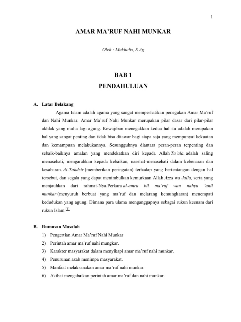 Makalah Amar Ma'Ruf Nahi Mungkar | PDF