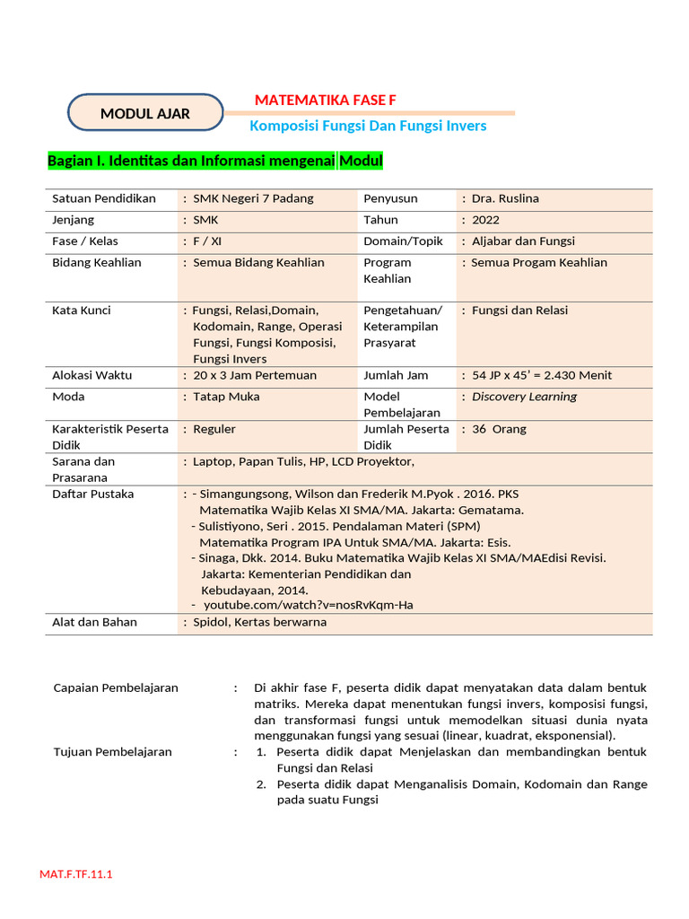 Modul MTK Fase F | PDF