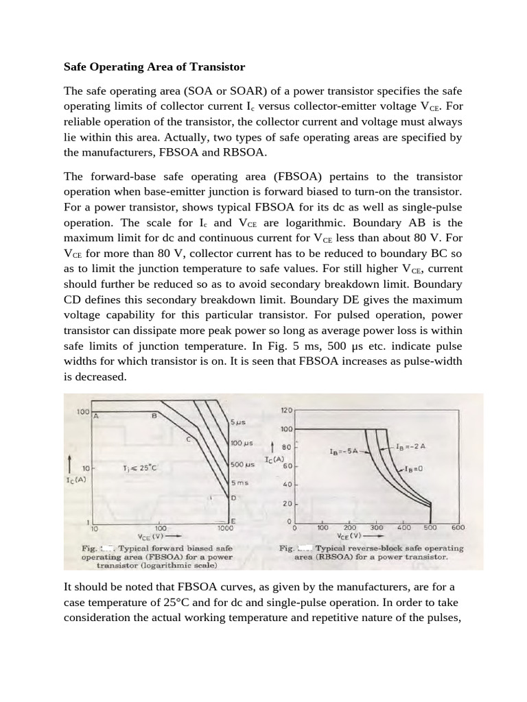 Safe Operating Area of Transistor | PDF | Science & Mathematics | Technology & Engineering