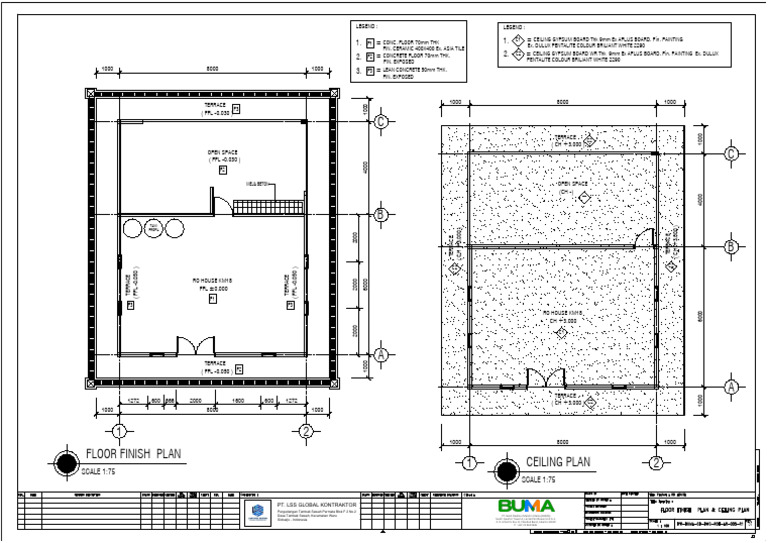 005.floor Finish Plan & Ceiling Plan | PDF