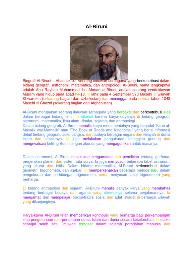 Biografi Al Biruni | PDF