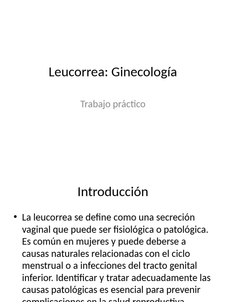 Leucorrea Ginecologia | PDF