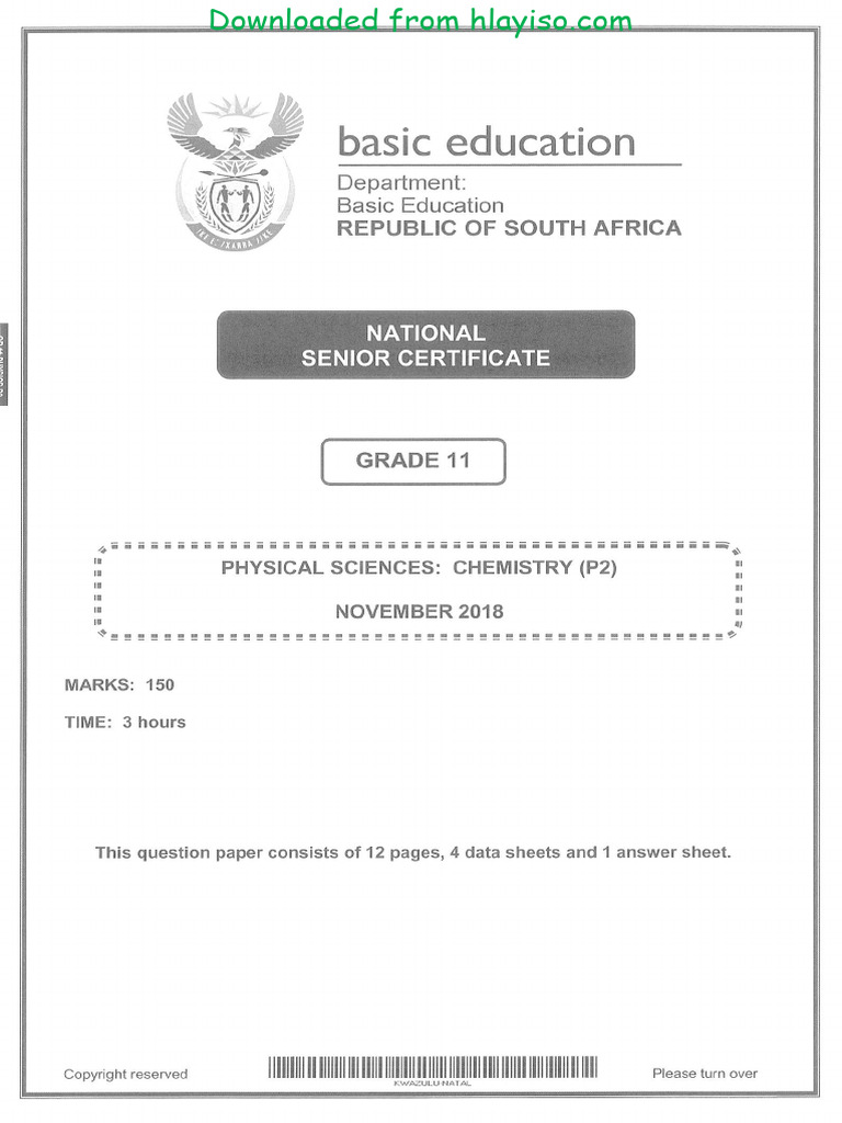 PHY-NOV-P2-QP and MEMO - Hlayiso - Com | PDF | Foreign Language Studies