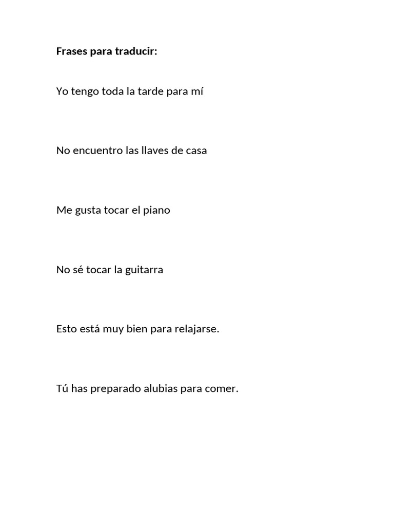 Frases para Traducir | PDF