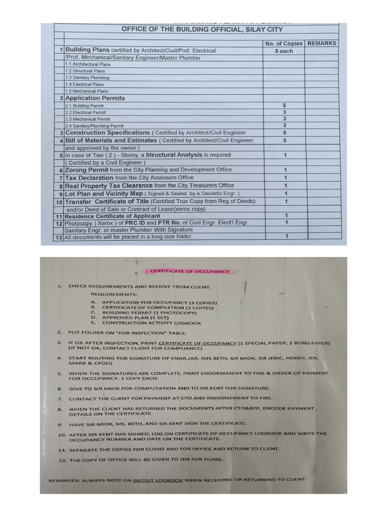 BLDG Permit and Occupancy Requirements | PDF