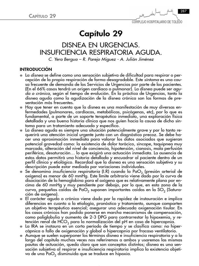 Disnea en Urgencias Insuficiencia Respiratoria Aguda | PDF | Asma | Tos Disnea en Urgencias Insuficiencia Respiratoria Aguda | PDF | Asma | Tos