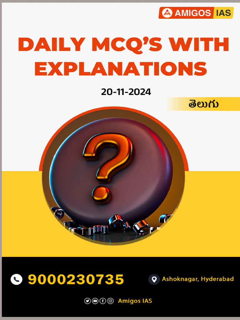 Daily Mcqs With Explanations Tspsc&Appsc 20-11-24 Telugu | PDF