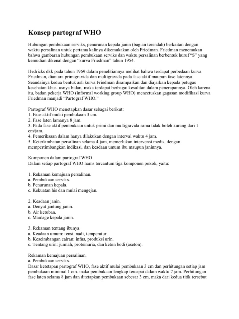 Konsep Partograf WHO | PDF