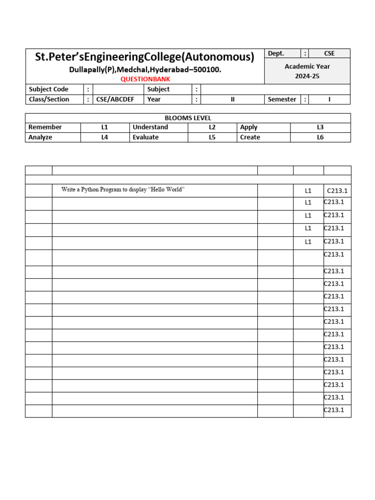 FPP Question Bank - II-I-CSE-SR22 (SivaPrasad.V-5-units) | PDF ...