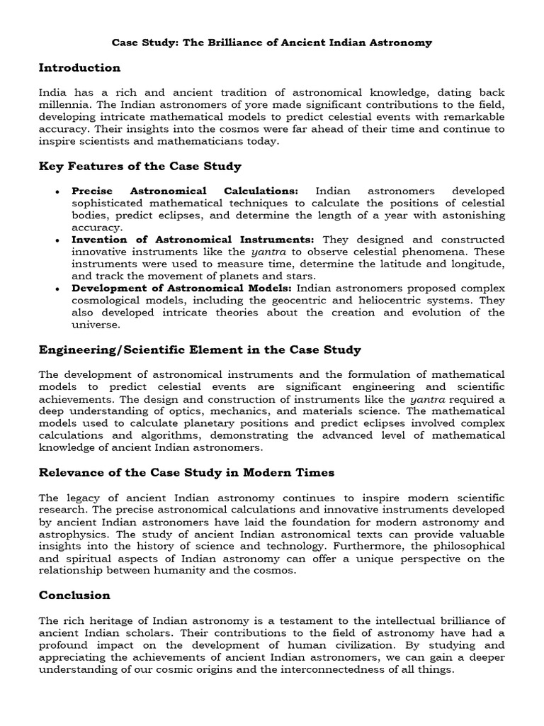 IKS Sample Case Study Topics | PDF | Ayurveda | Astronomy