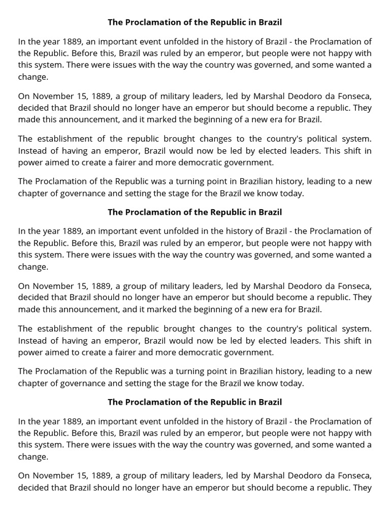 Brazil Republic Proclamation 1889 | PDF | Militarism | Latin America