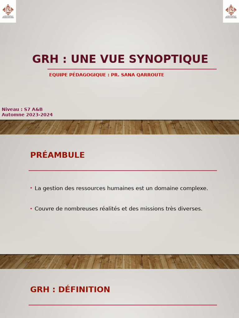 Vue d'ensemble de la GRH | PDF | Gestion des ressources humaines | Recrutement