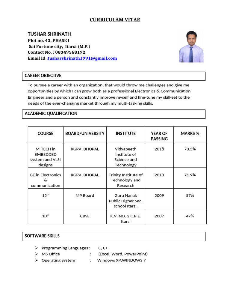 Tushar CV 2019-1 | PDF | Computing