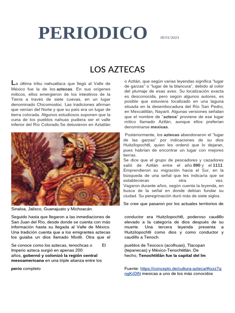 Los Aztecas | PDF | Mesoamérica