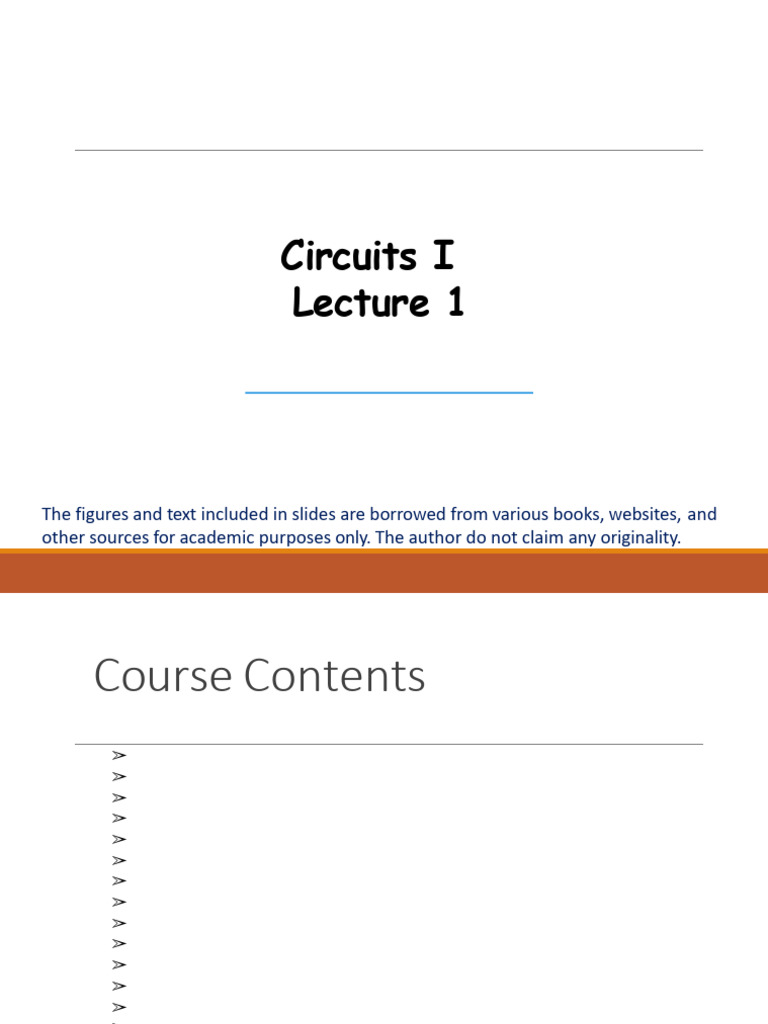 Lec_1 circuit I | PDF | Electrical Resistance And Conductance | Voltage