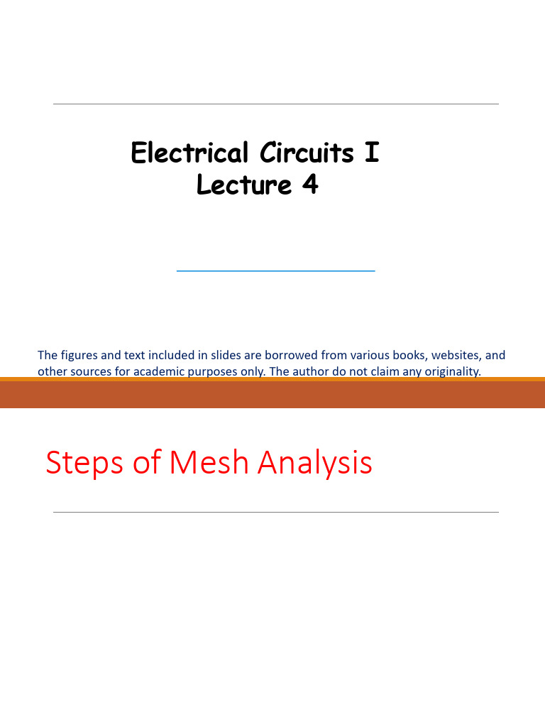 Lec - 4 Cicuit I | PDF | Electrical Network | Electronic Circuits