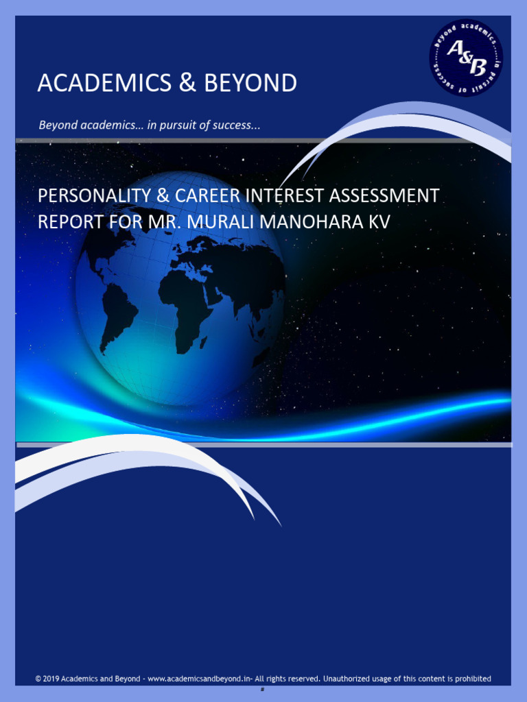 Report - Murali Manohara KV | PDF | Extraversion And Introversion | Psychological Concepts