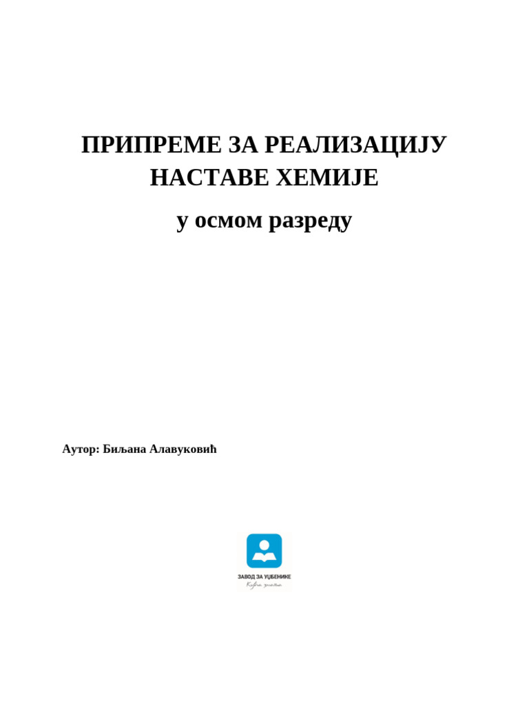 Hemija 8 Pripreme Za Cas | PDF