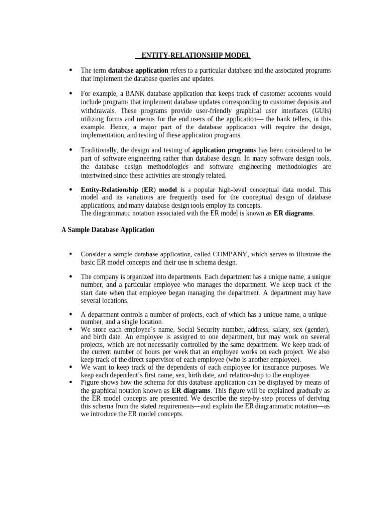 1 & 2 Entity-Relationship Model and ER Diagrams | PDF | Databases ...