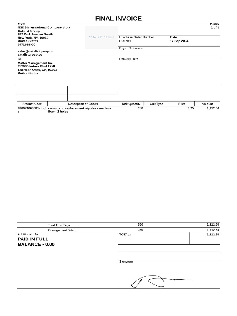 Po1551 Purchase Order | PDF
