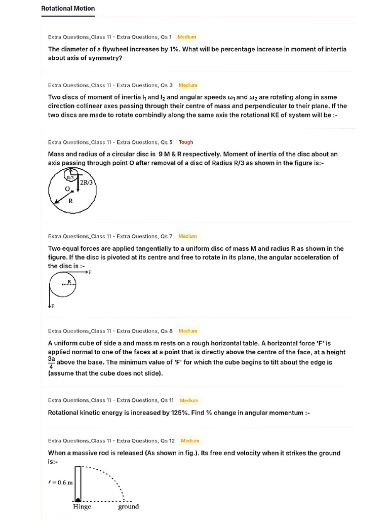 Extra Problems (Rotation Part1) | PDF