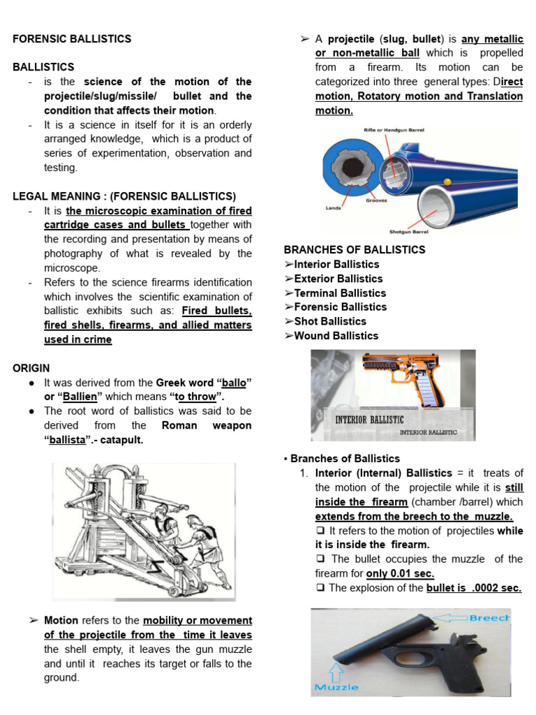 Fs 6 - Forensic Ballistics | PDF | Firearms | Trigger (Firearms)