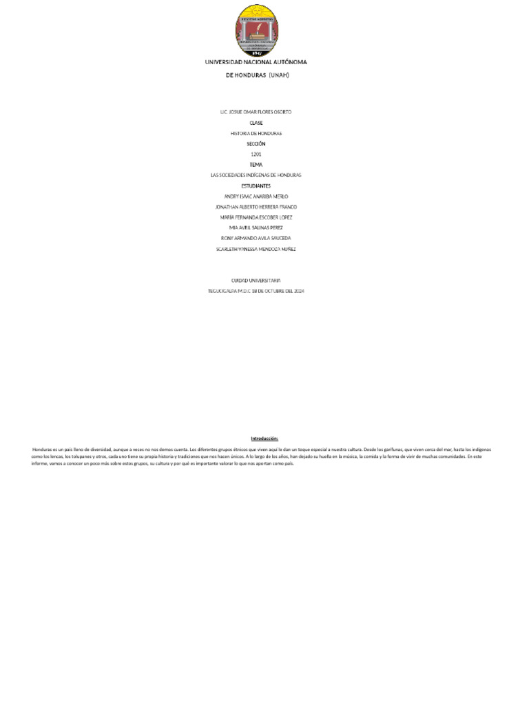 Las Sociedad Indigena de Hondua-1 | PDF | Civilización maya | Honduras
