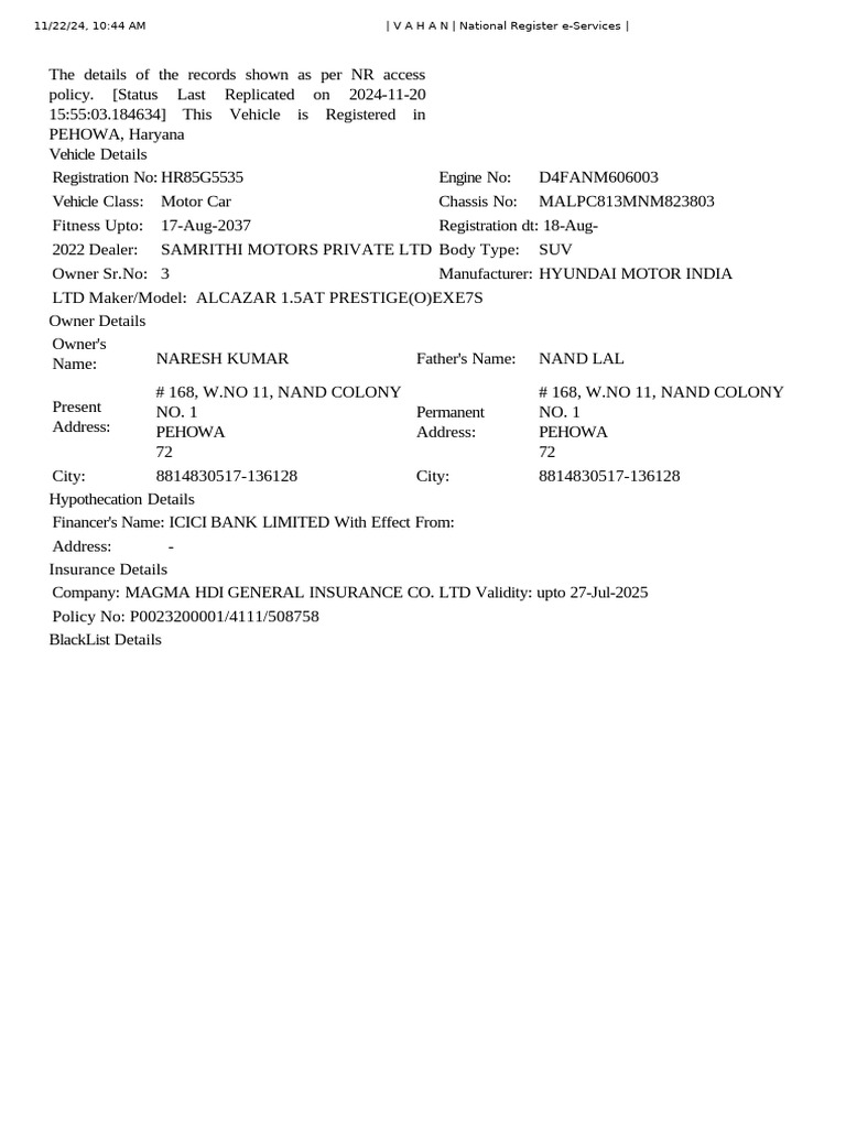HR85G5535 RCC | PDF | Finance & Money Management