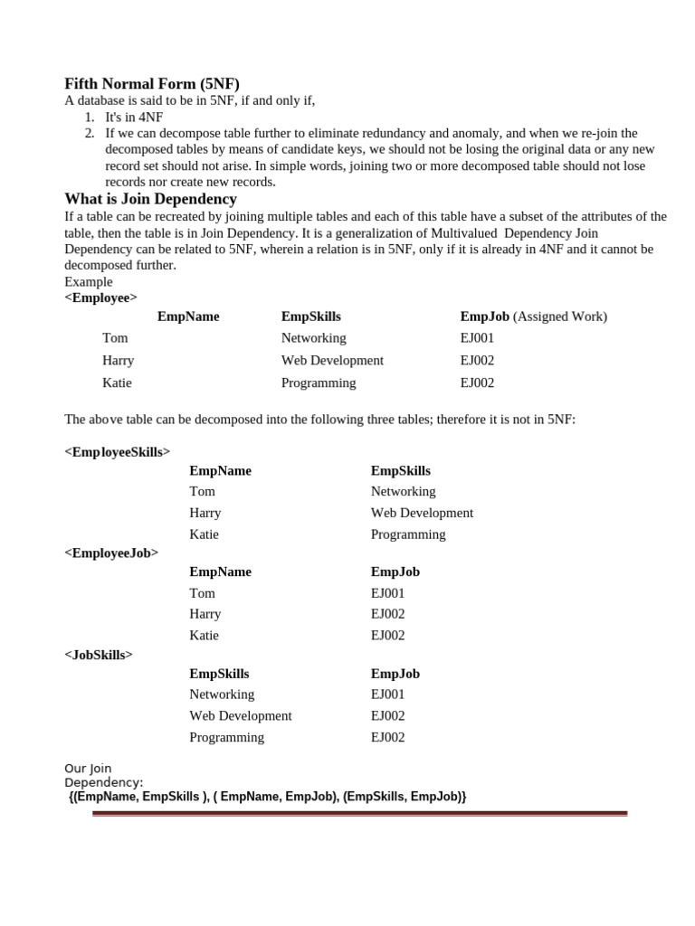 13.join Dependencies and Fifth Normal Form | PDF | Data Management ...
