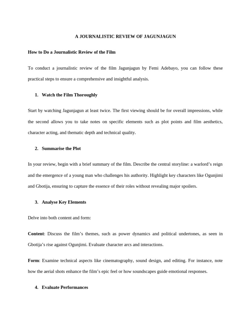 A Journalistic Review of JagunJagun | PDF | Cinematography