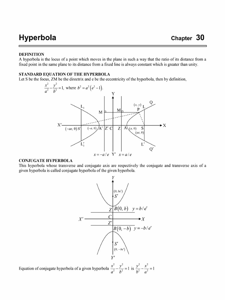 IIT Math Hyperbola Formula | PDF