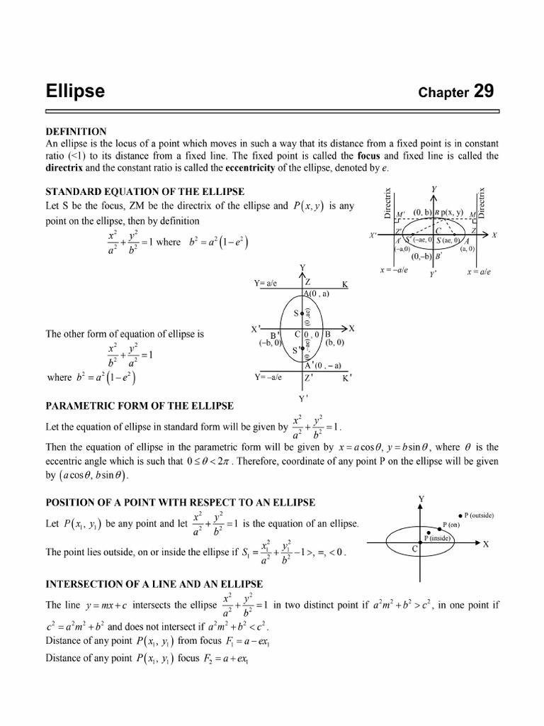 IIT Math Ellipse Formula | PDF