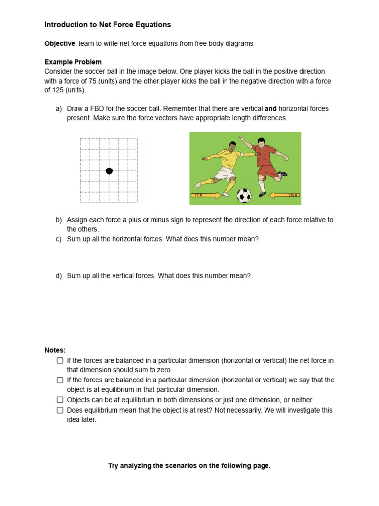 Introduction To Net Force Equations | PDF | Force | Physical Phenomena
