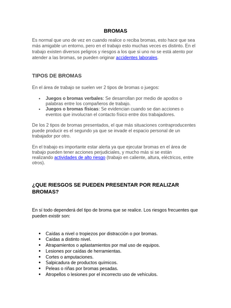 Bromas Ver 1 | PDF | Crecimiento personal y profesional | Juegos y ...