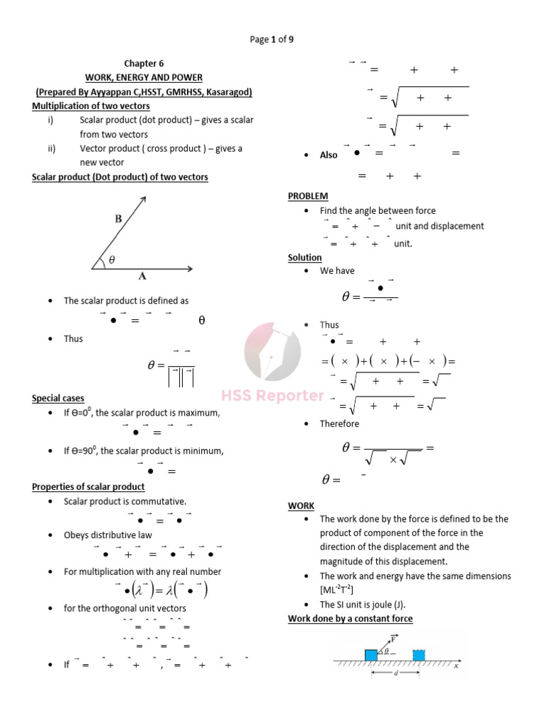 HSSRPTR - +1 Phy Chapter 6-WORK ENERGY POWER | PDF | Collision | Force