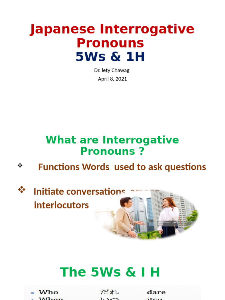 Japanese Interrogative Pronouns Guide | PDF | Language Families ...