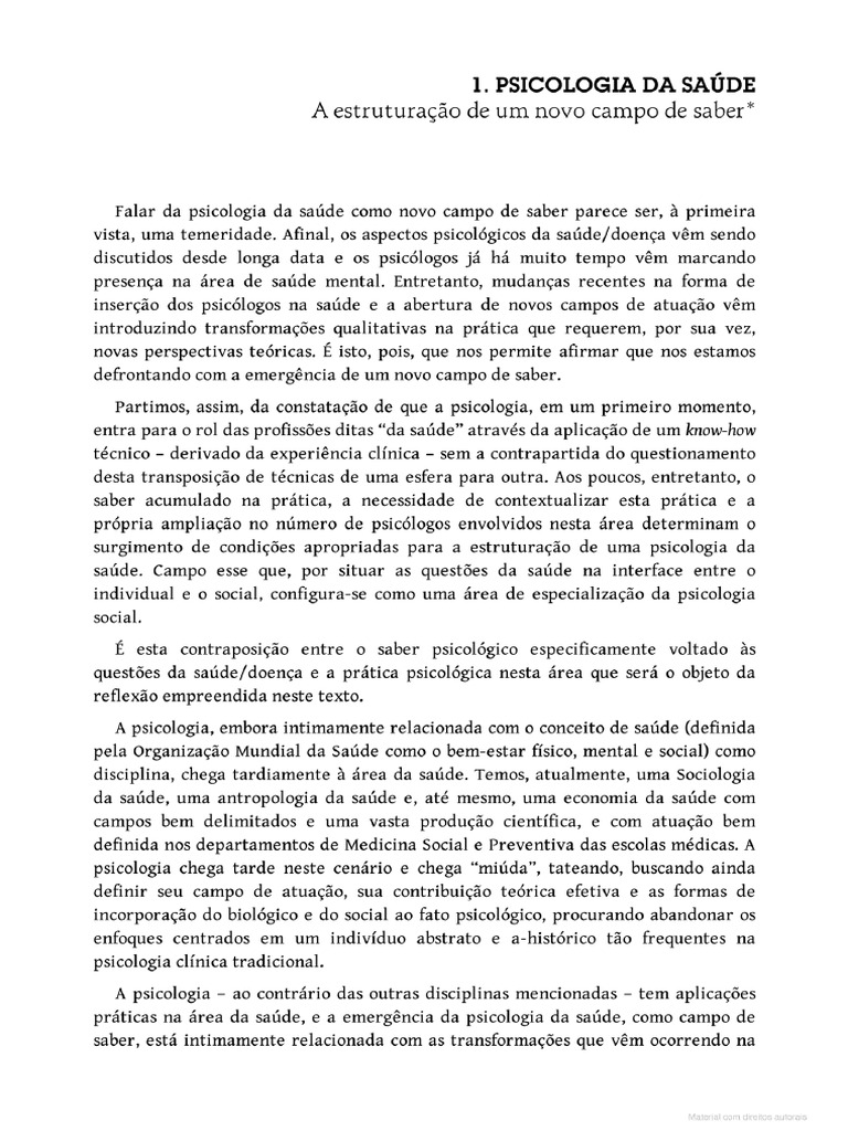 Texto Complementar 01 - Psicologia Social e Saúde Práticas, Saberes e Sentidos (SPINK) | PDF