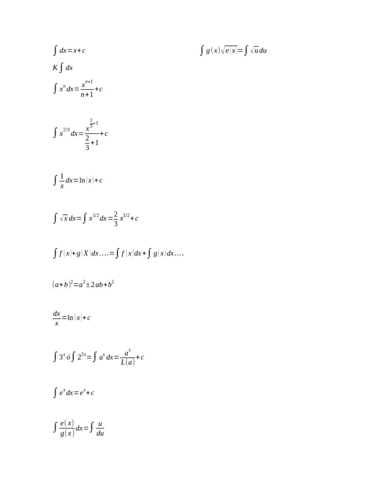 Formulas de Calculo | PDF