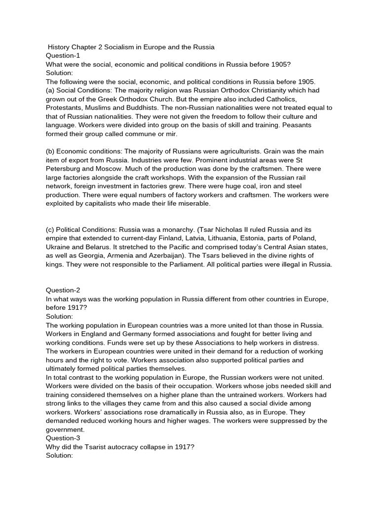 Chapter 2 History Class 9 | PDF | Russian Empire | Bolsheviks