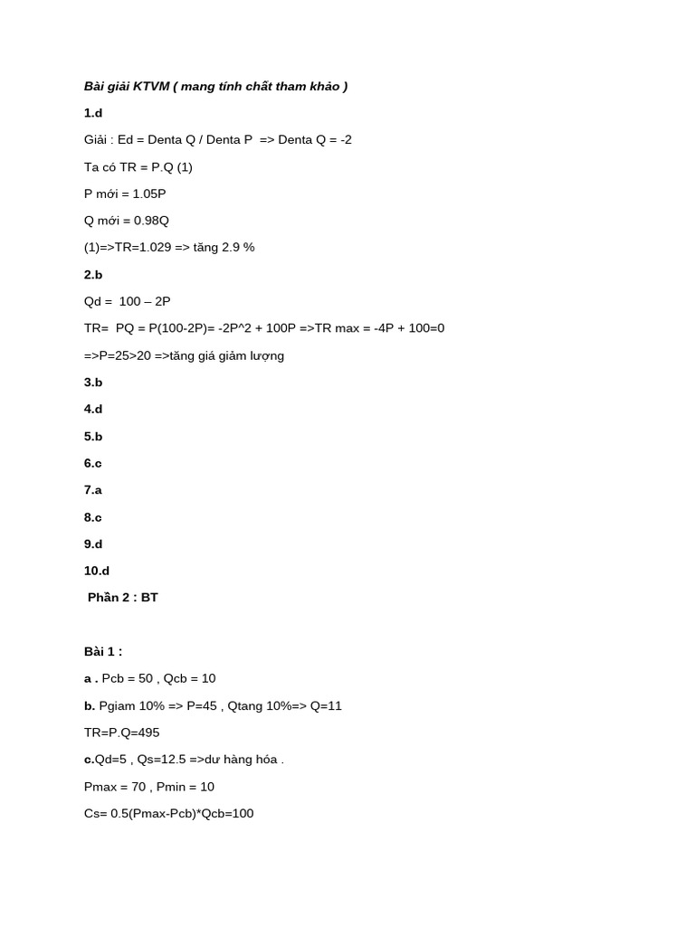 Dap An Tham Khảo KTVM | PDF