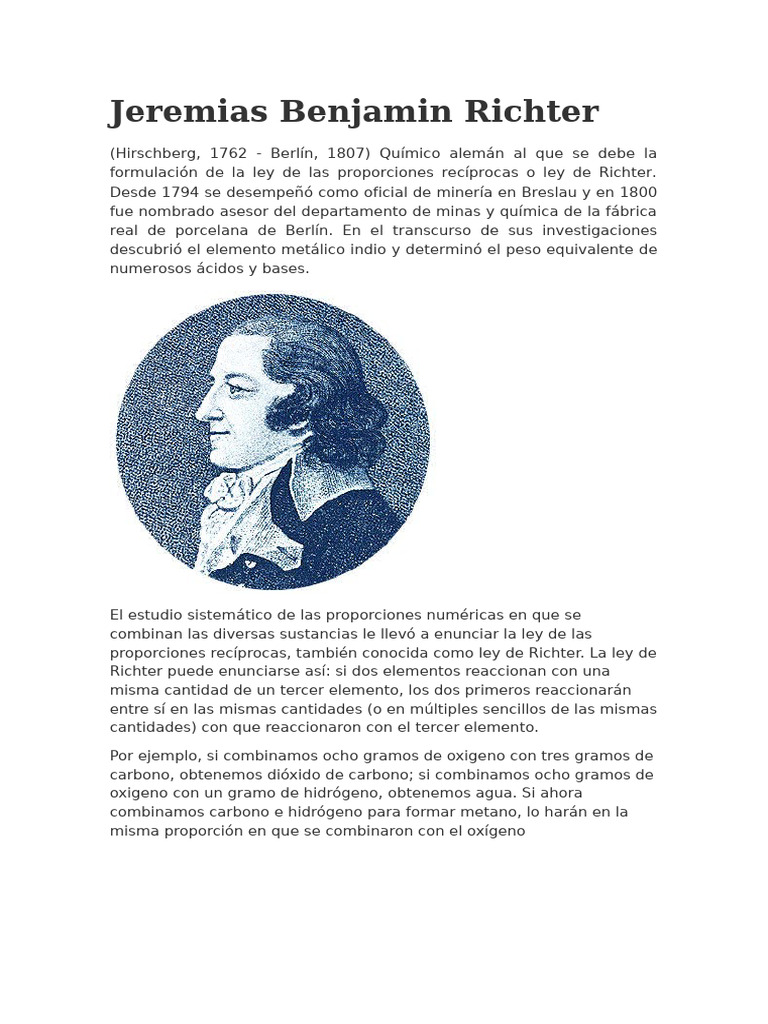 Jeremias Benjamin Richter | PDF