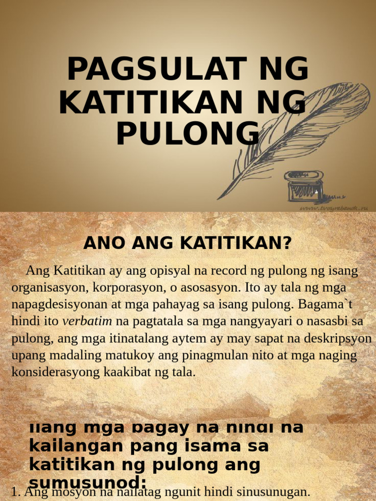 Pagsulat NG Katitikan NG Pulong Chronicles | PDF